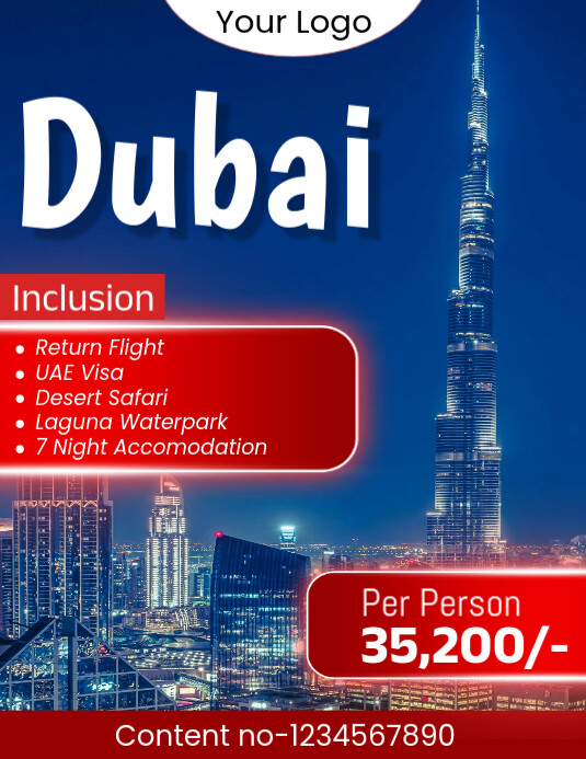 Blue Professional Dubai Flyer (us Letter) Template | PosterMyWall