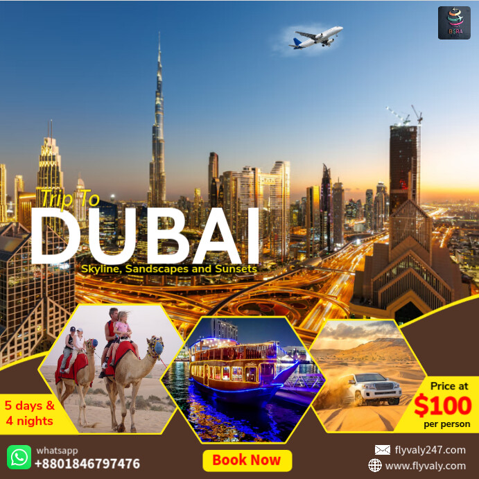 Copy of Blue Professional Dubai Tour Package Ads Design Template ...