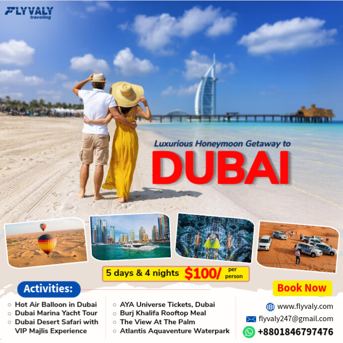 Copy of Blue Professional Dubai Tour Package Ads Design Template ...