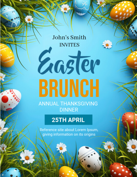 Blue Professional Easter Brunch Flyer (us Letter) Template | PosterMyWall