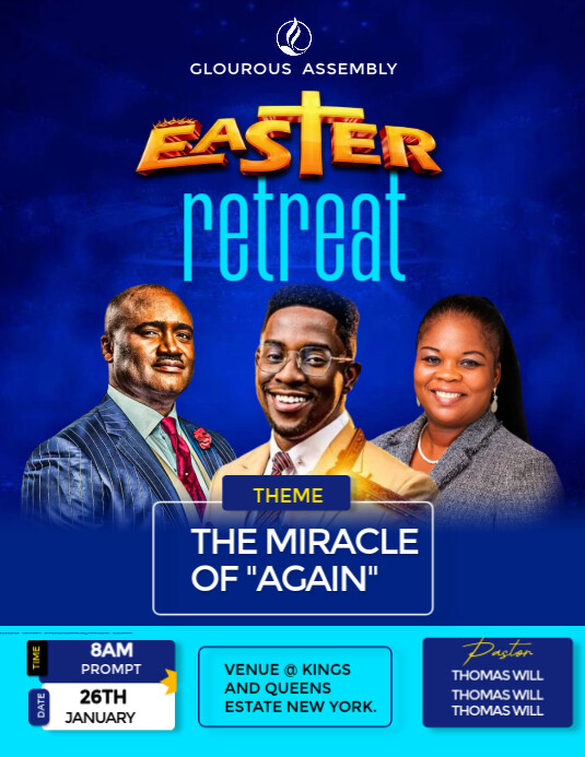 Copy of Blue Professional Easter Conference Flyer (us Letter ...