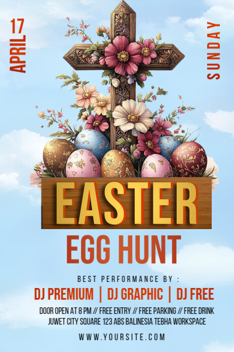 Blue Professional Easter Egg Hunt Poster Template | PosterMyWall