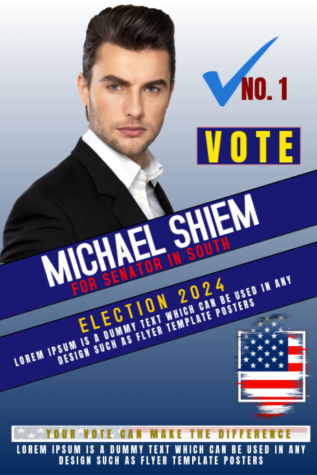 Plantilla de Blue Professional Election 2024 Poster | PosterMyWall