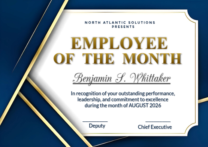 Employee Recognition Award A4 Template | PosterMyWall