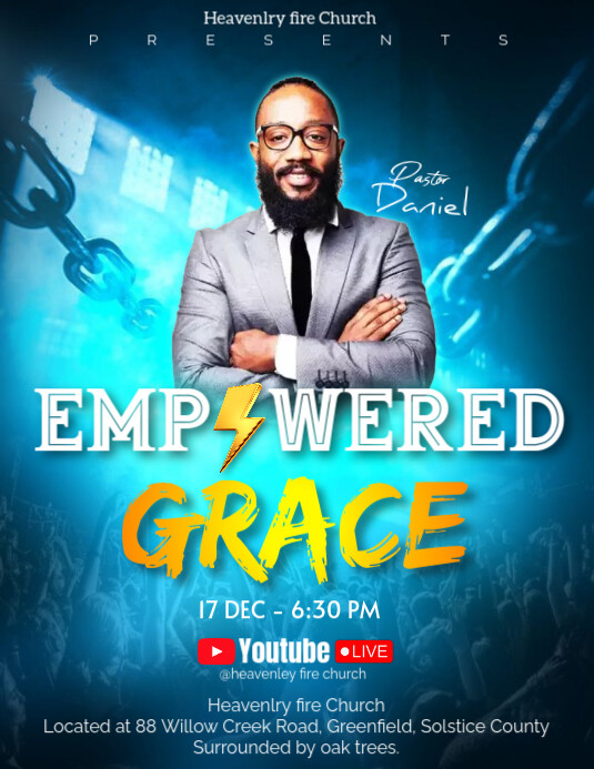 Copy of Blue Professional Empowered Grace Flyer (us Letter) | PosterMyWall
