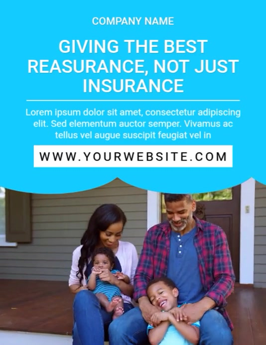 Plantilla de Blue Professional Family Insurance Flyer (us Letter ...