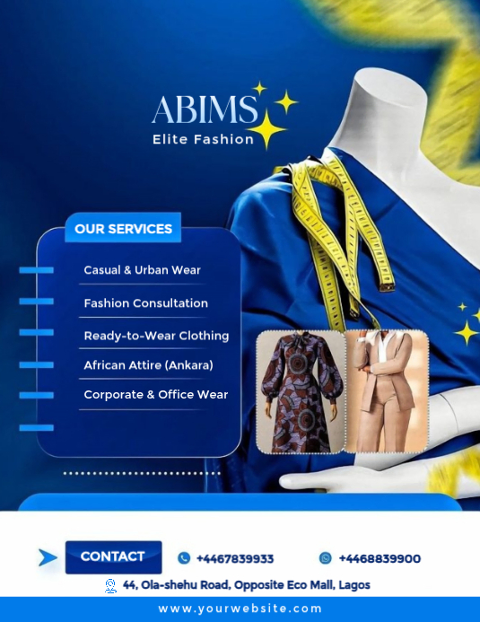 Plantilla de Blue Professional Fashion Design Flyer | Clothing Brand ...