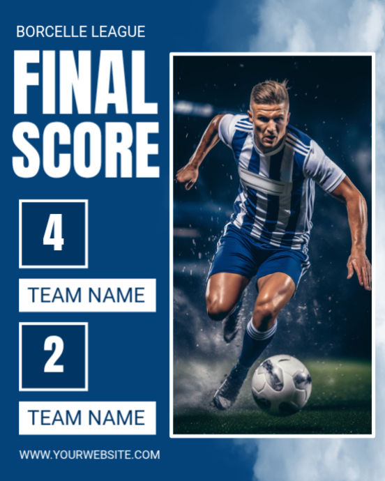 Blue Professional Final Score Instagram Portrait Template | PosterMyWall