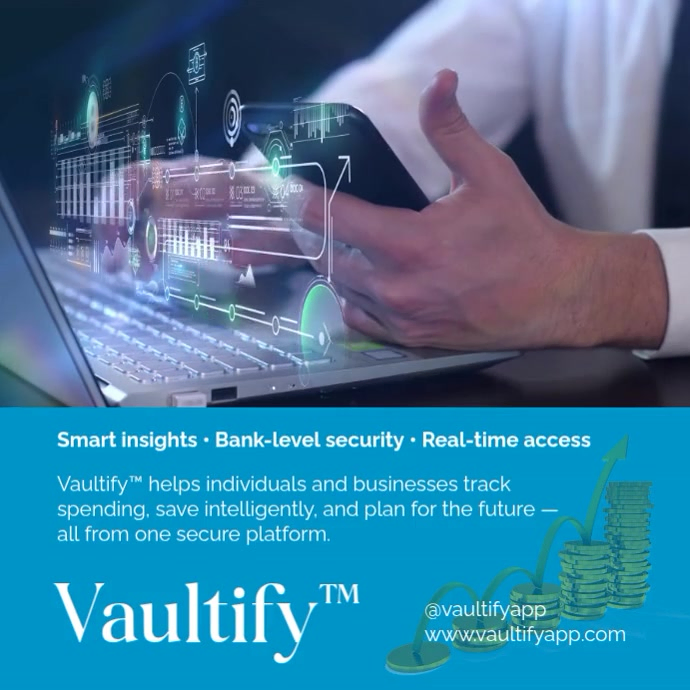 Plantilla de Blue Professional Fintech App Promotion Flyer – Digital ...