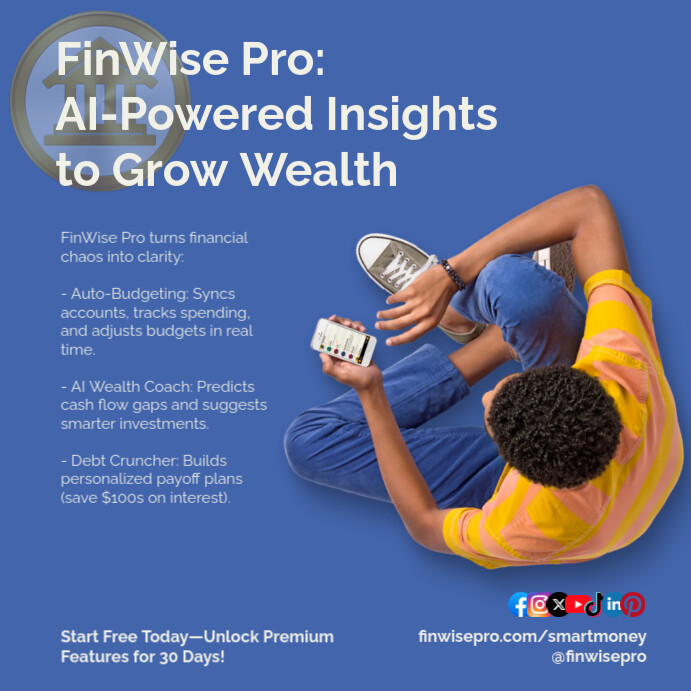 Copy of Blue Professional Finwise Pro Ai Budgeting App Instagram Post | PosterMyWall