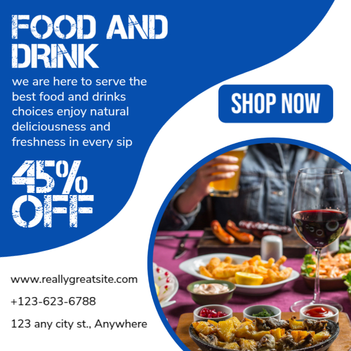 Plantilla de Blue Professional Food And Drink Instagram Post | PosterMyWall