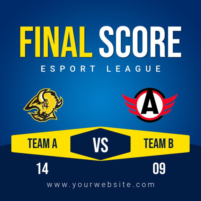 Copy of Blue Professional Football Final Score Instagram Post ...