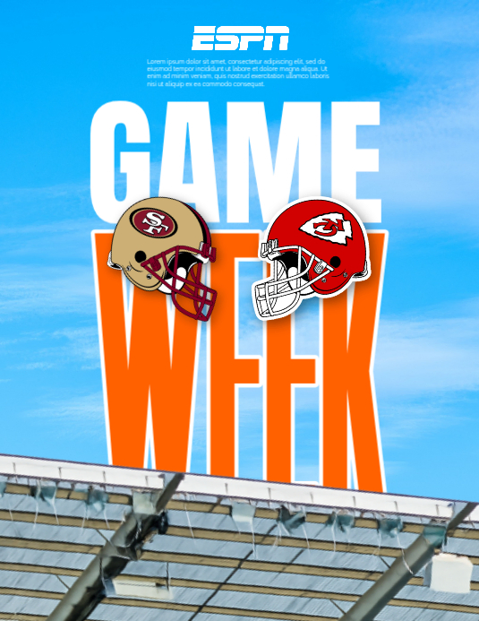 Plantilla de Blue Professional Football Gameday Flyer (us Letter ...