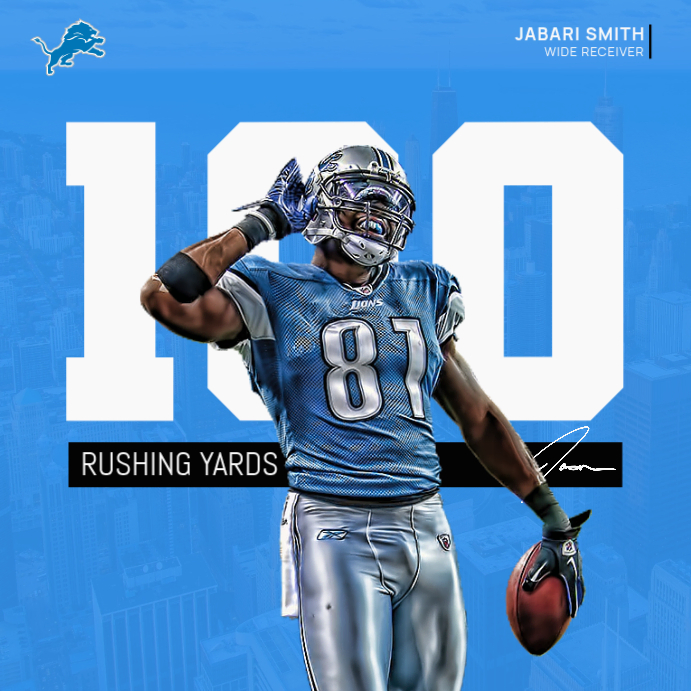 Blue Professional Football Gameday Instagram Post Template | PosterMyWall