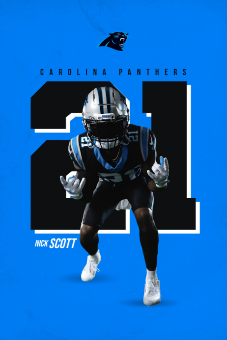 Blue Professional Football Gameday Poster Template | PosterMyWall