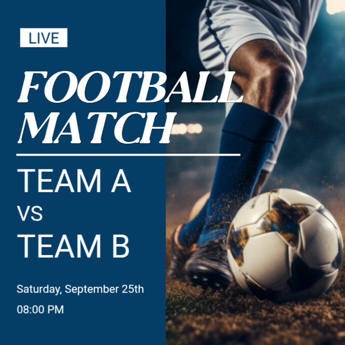 Copy of Blue Professional Football Instagram Post | PosterMyWall
