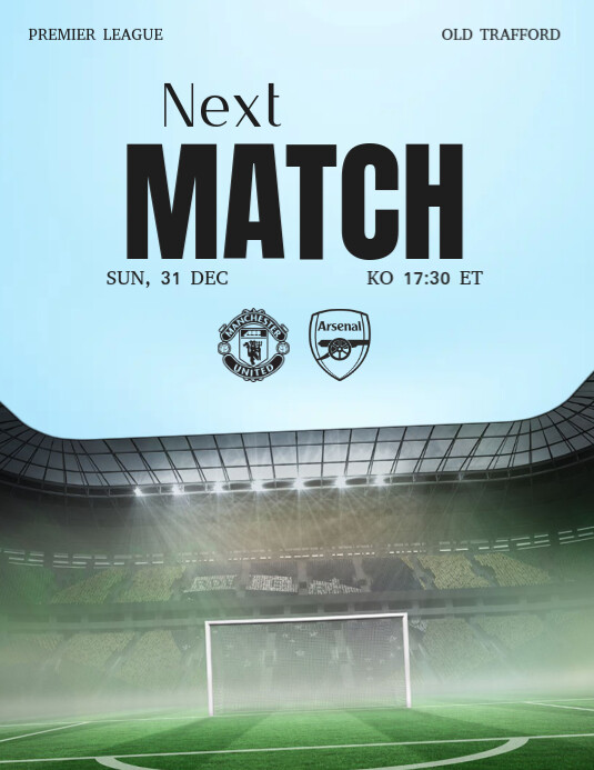 Blue Professional Football Match Day Flyer (us Letter) Template | PosterMyWall