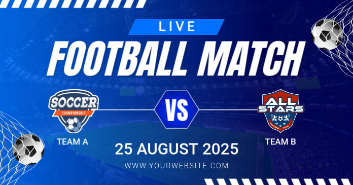 Copy of Blue Professional Football Match Facebook Shared Image ...