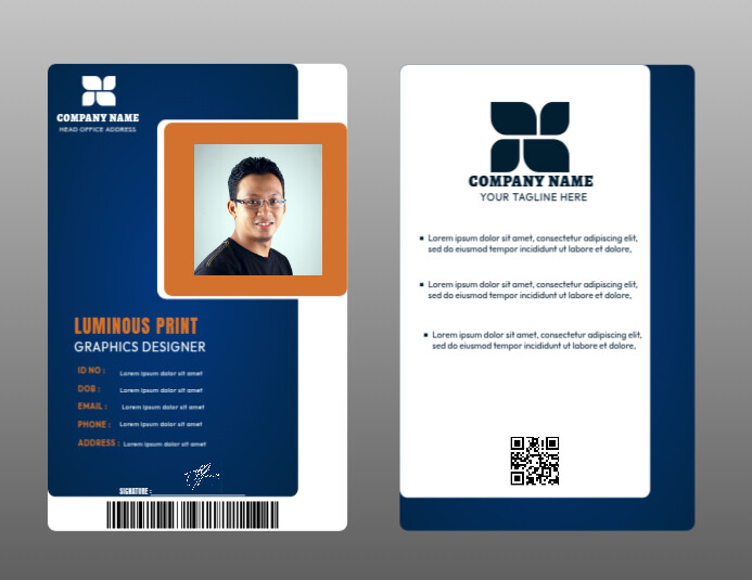 Plantilla de Blue Professional Free Id Card Template Flyer (us Letter ...