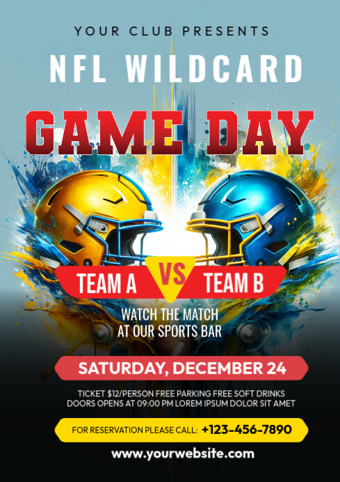 Blue Professional Game Day Flyer Template A4 | PosterMyWall