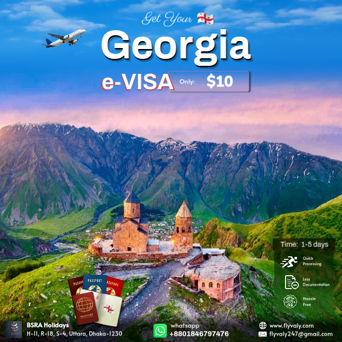 Blue Professional Georgia Visa Processing Ads Design Template Instagram ...