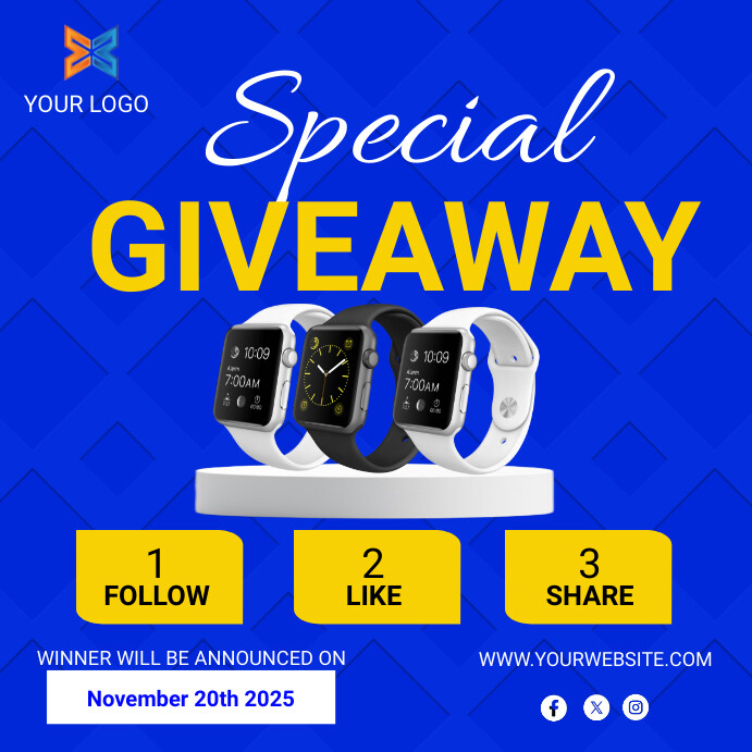 Copy of Blue Professional Giveaway Poster Instagram | PosterMyWall