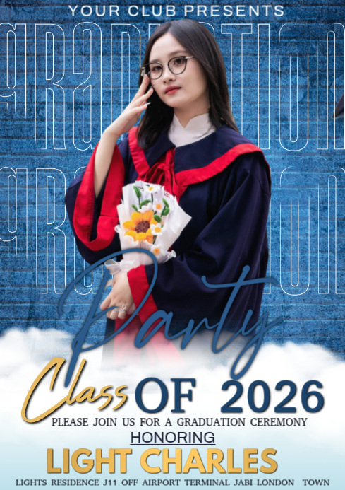 Blue Graduation Ceremony A3 Template | PosterMyWall