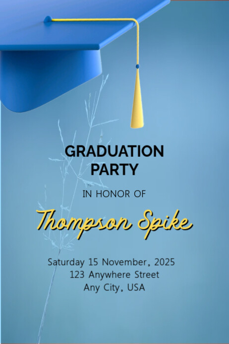 Blue Professional Graduation Invitation Poster Template | PosterMyWall