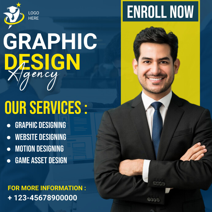 Blue Professional Graphic Design Agency Insta Templat | PosterMyWall