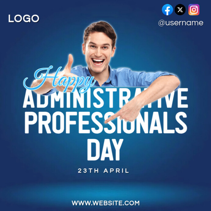 Copy of Blue Professional Happy Administrative Professionals Day Poster ...
