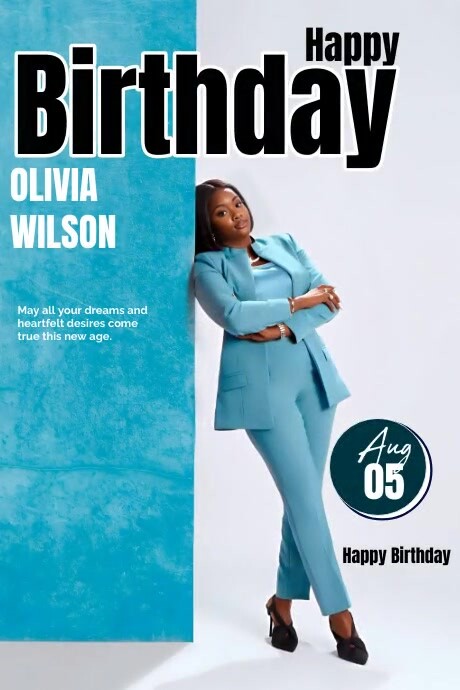 Blue Professional Happy Birthday Poster Template | PosterMyWall