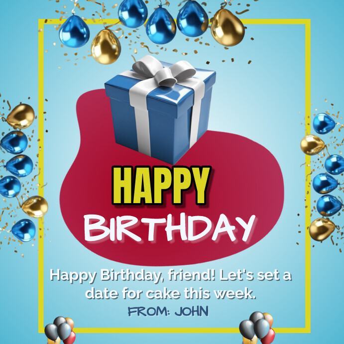 Plantilla de Blue professional Happy birthday template | PosterMyWall