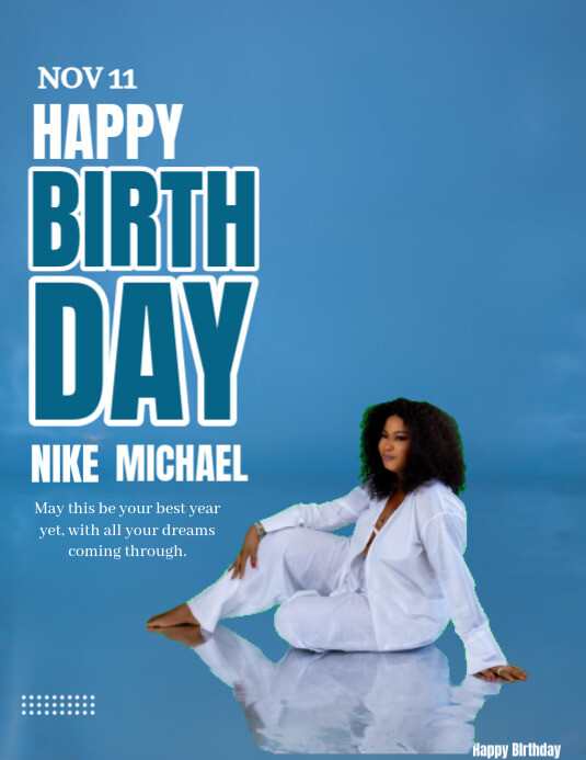 Copy of Blue Professional Happy Birthday Templates Flyer (us Letter ...