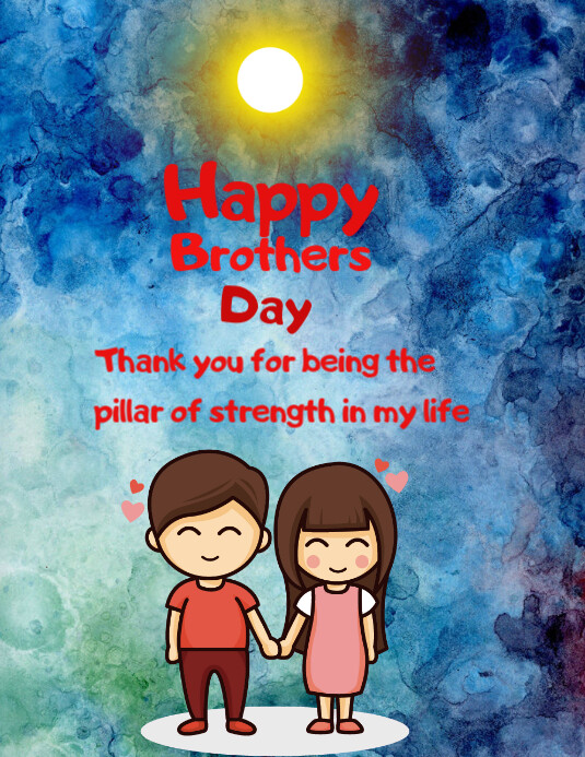 Blue Professional Happy Brother Day Flyer (us Letter) Template ...