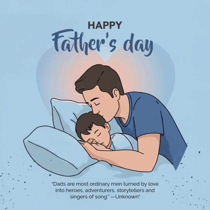 Blue Professional Happy Father's Day Square (1:1) Template | PosterMyWall