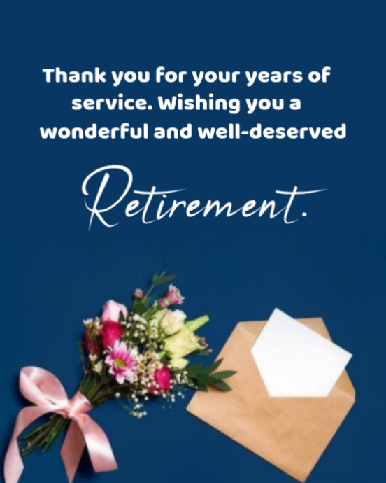 Blue Professional Happy Retirement Instagram Portrait Template ...