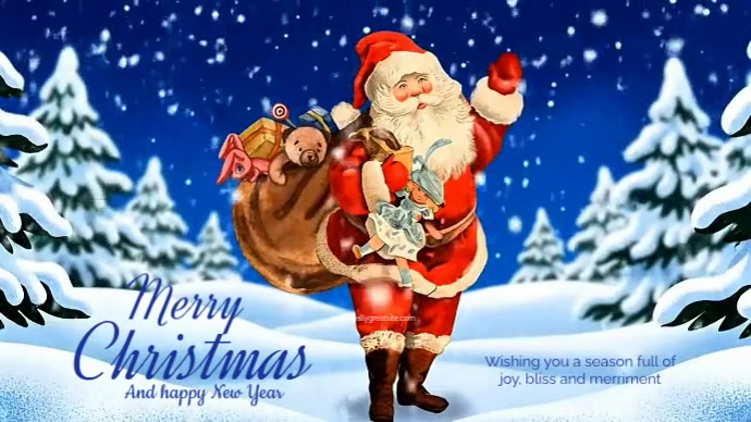 Blue Professional Happy Thanksgiving Video Digital Display (16:9 ...