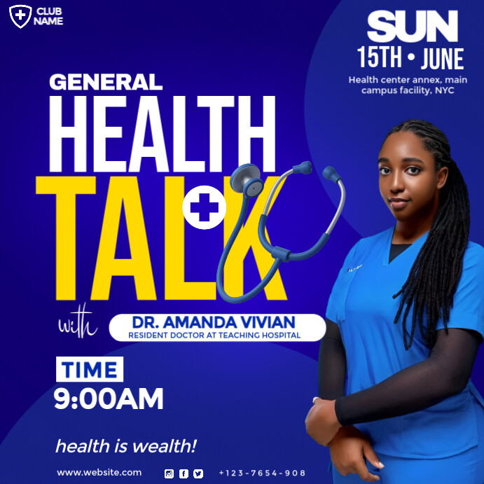 Copy of Blue Professional Health Talk E-flyer Instagram Post | PosterMyWall