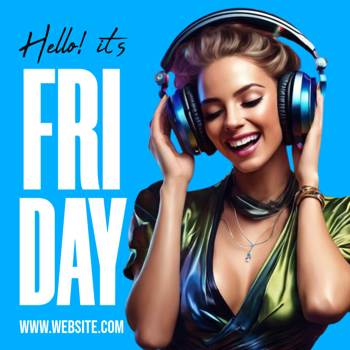 Blue Professional Hello It's Friday Instagram Post Template | PosterMyWall