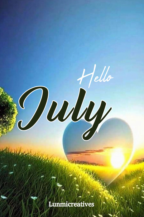 Copy of Blue Professional Hello July Banner 4' × 6' | PosterMyWall