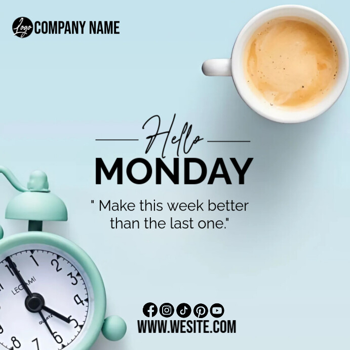 Copy of Blue Professional Hello Monday Instagram Post | PosterMyWall