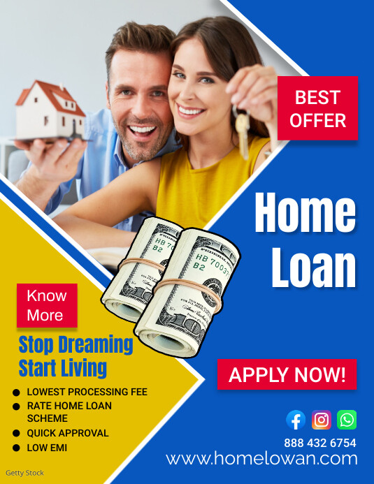 Copy of Blue Professional Home Loan Flyer (us Letter) | PosterMyWall