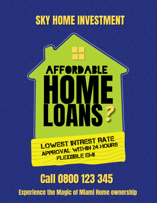 Blue Professional Home Loan Flyer (us Letter Template | PosterMyWall