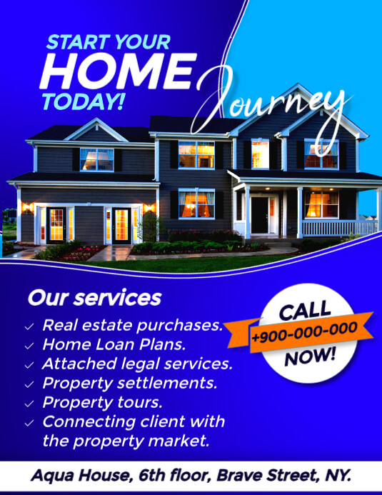 Blue Professional Home Loan Services Flyer Template | PosterMyWall