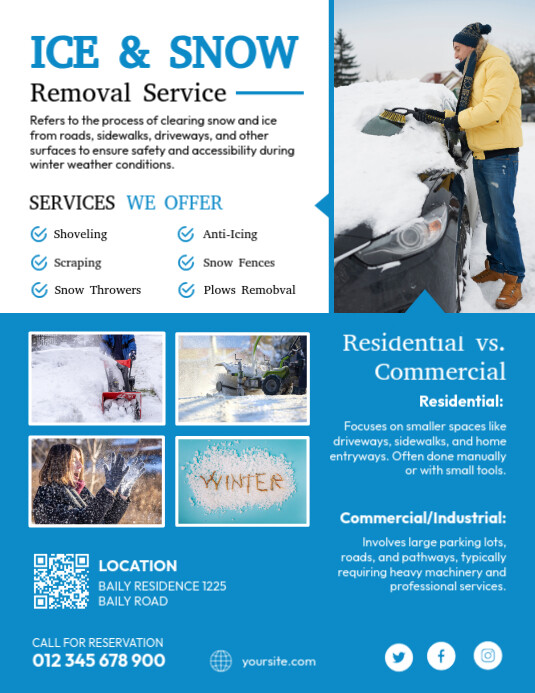 Copy of Blue Professional Ice And Snow Removal Flyer Flyer (us Letter ...