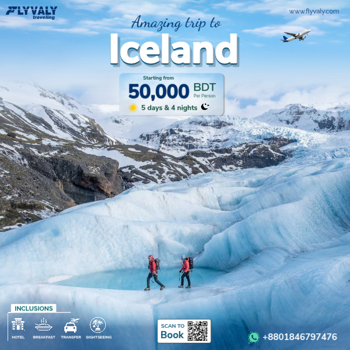 Blue Professional Iceland Tour Package Ads Design Template Instagram ...