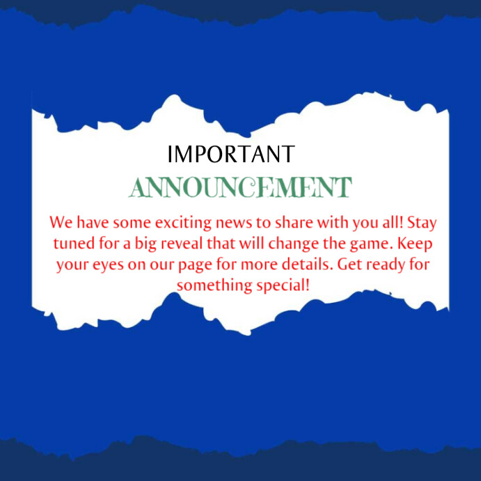 Copy of Blue Professional Important Announcement Instagram Post ...