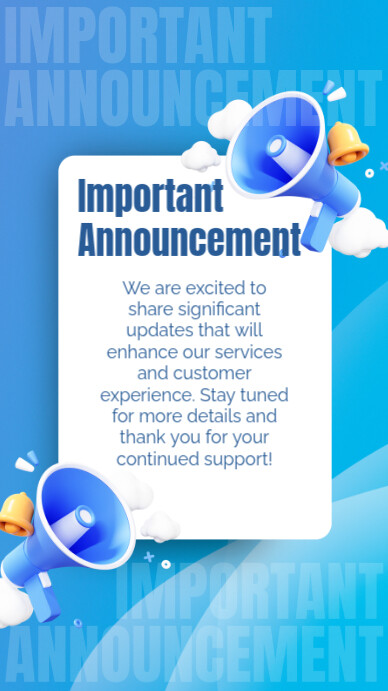 Copy of Blue Professional Important Announcement Instagram Story ...