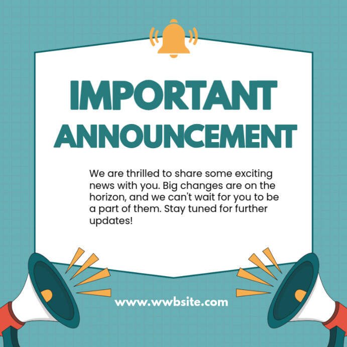 Copy of Blue Professional Important Announcement Notification Posters ...