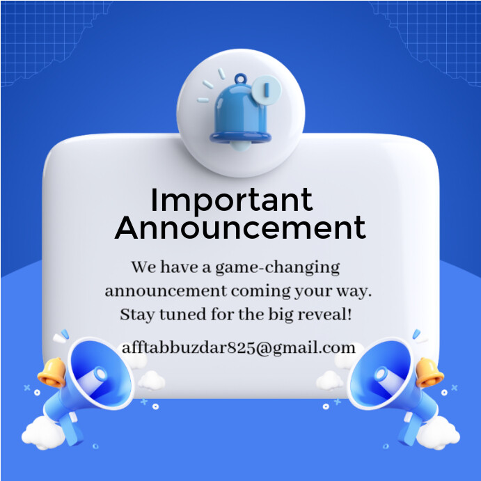 Blue Professional Important Notice Instagram Post Template | PosterMyWall
